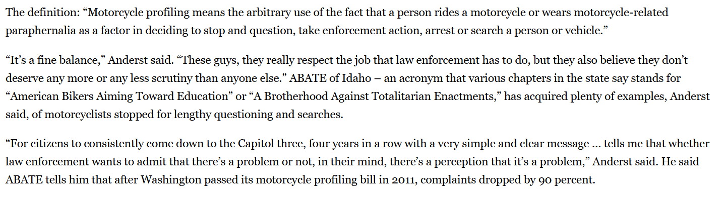 Motorcycle Profiling: More Than a Traffic Stop... Think It Doesn't ...